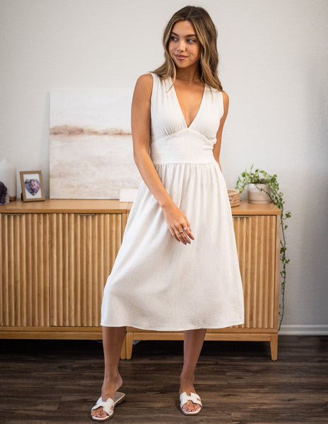 Linen Sofia Midi Dress – Sozy